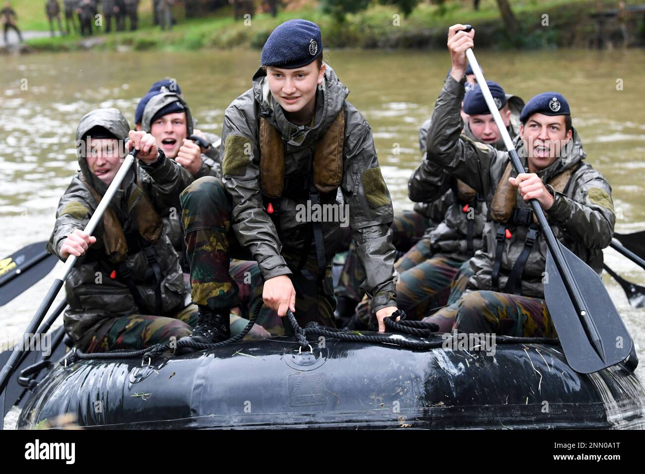 Belgium's Crown Princess Elisabeth, center, takes part in a three-day ...