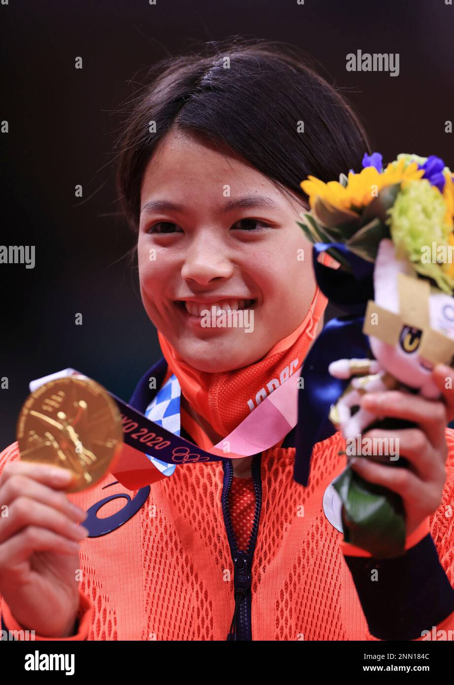 ABE Uta of Japan reacts after winning Judo women's -52kg final against ...