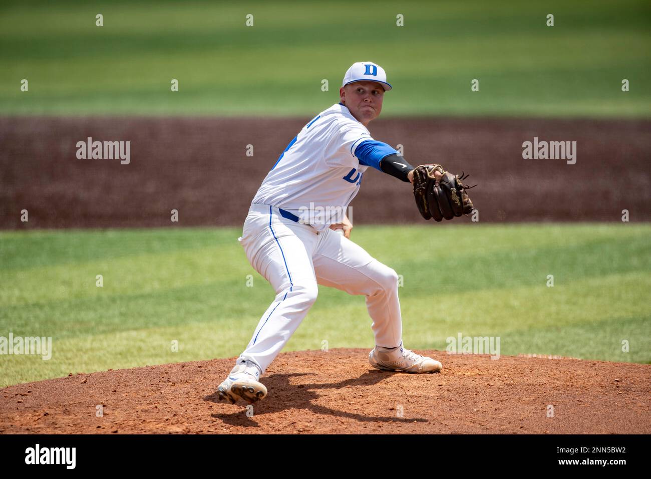 Duke Blue Devils pitcher Josh Allen (8) makes a pitch to the plate ...