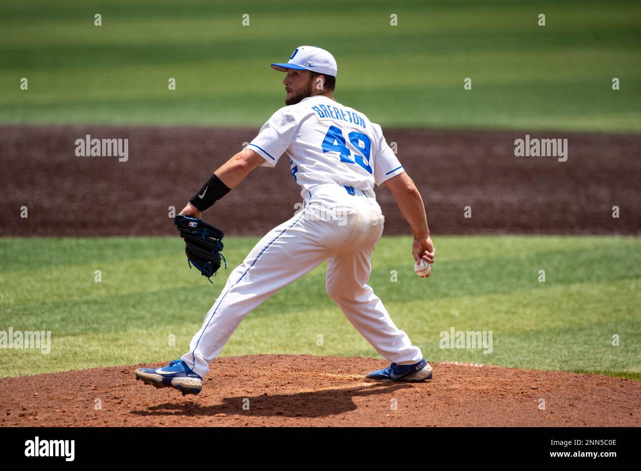 Duke Blue Devils pitcher Richard Brereton (49) delivers a pitch to the ...
