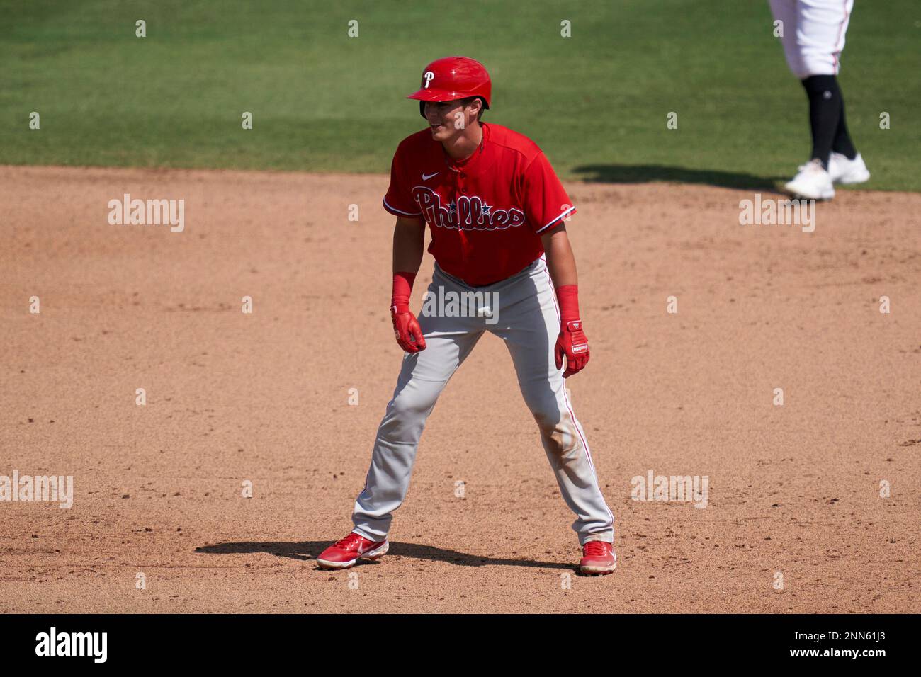 Philadelphia Phillies Nick Maton (67) leads off during a Major League ...