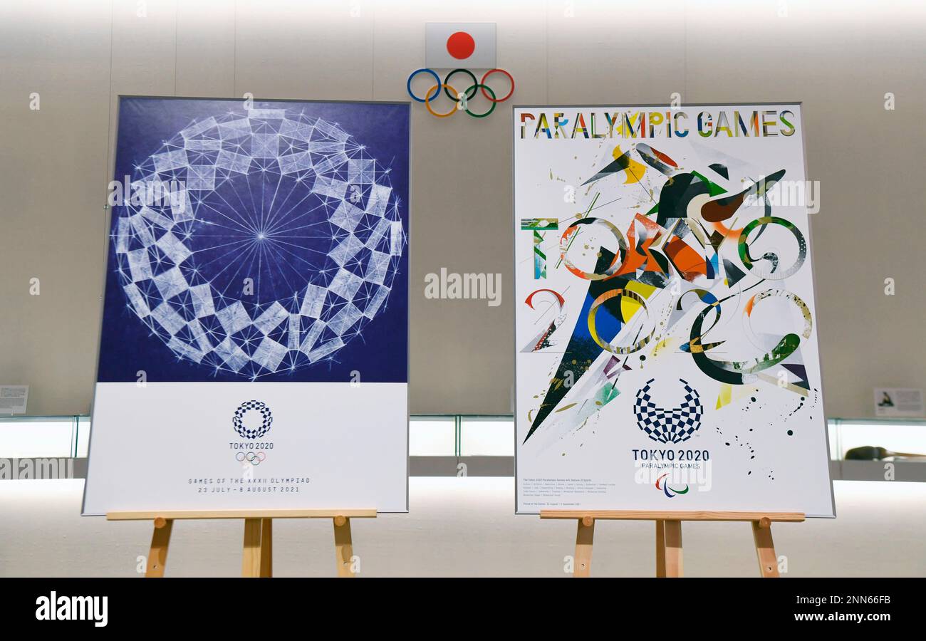 The Iconic posters of the Olympic and Paralympic are displayed at Japan ...
