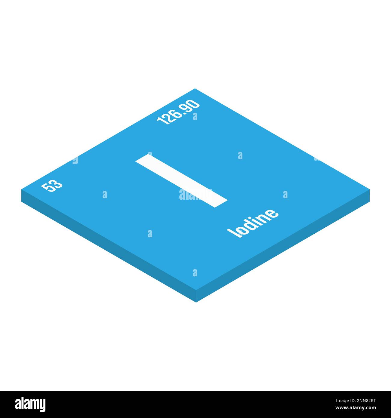 Iode, I, élément de table périodique avec nom, symbole, numéro atomique ...