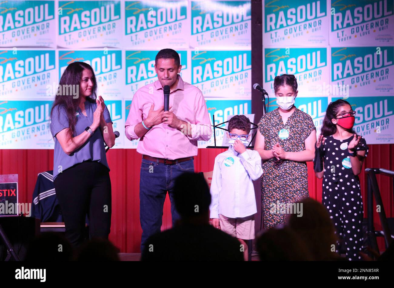 Del. Sam Rasoul D-Roanoke, speaks to his supporters surrounded by his ...