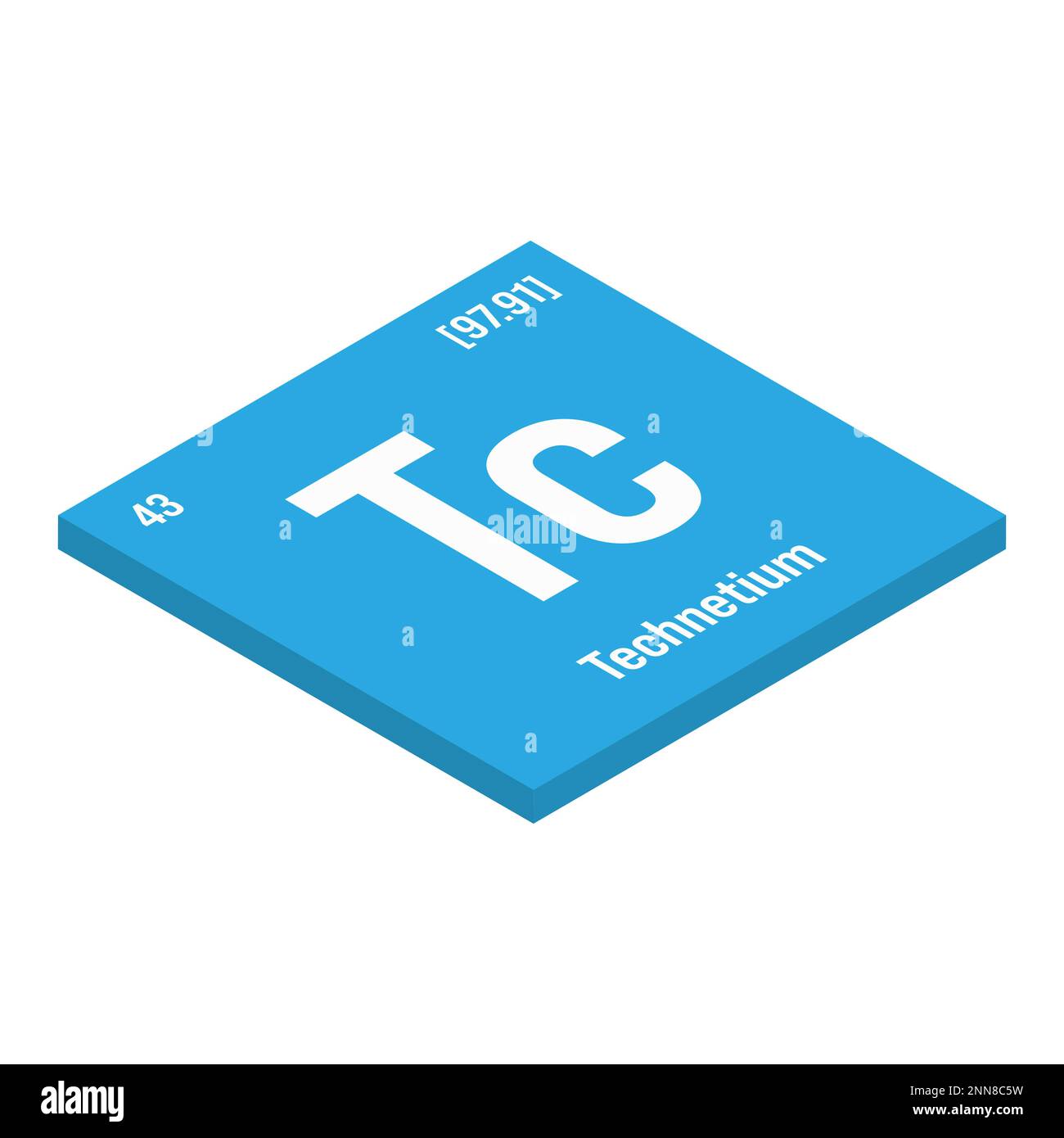 Technétium, TC, élément de table périodique avec nom, symbole, numéro ...