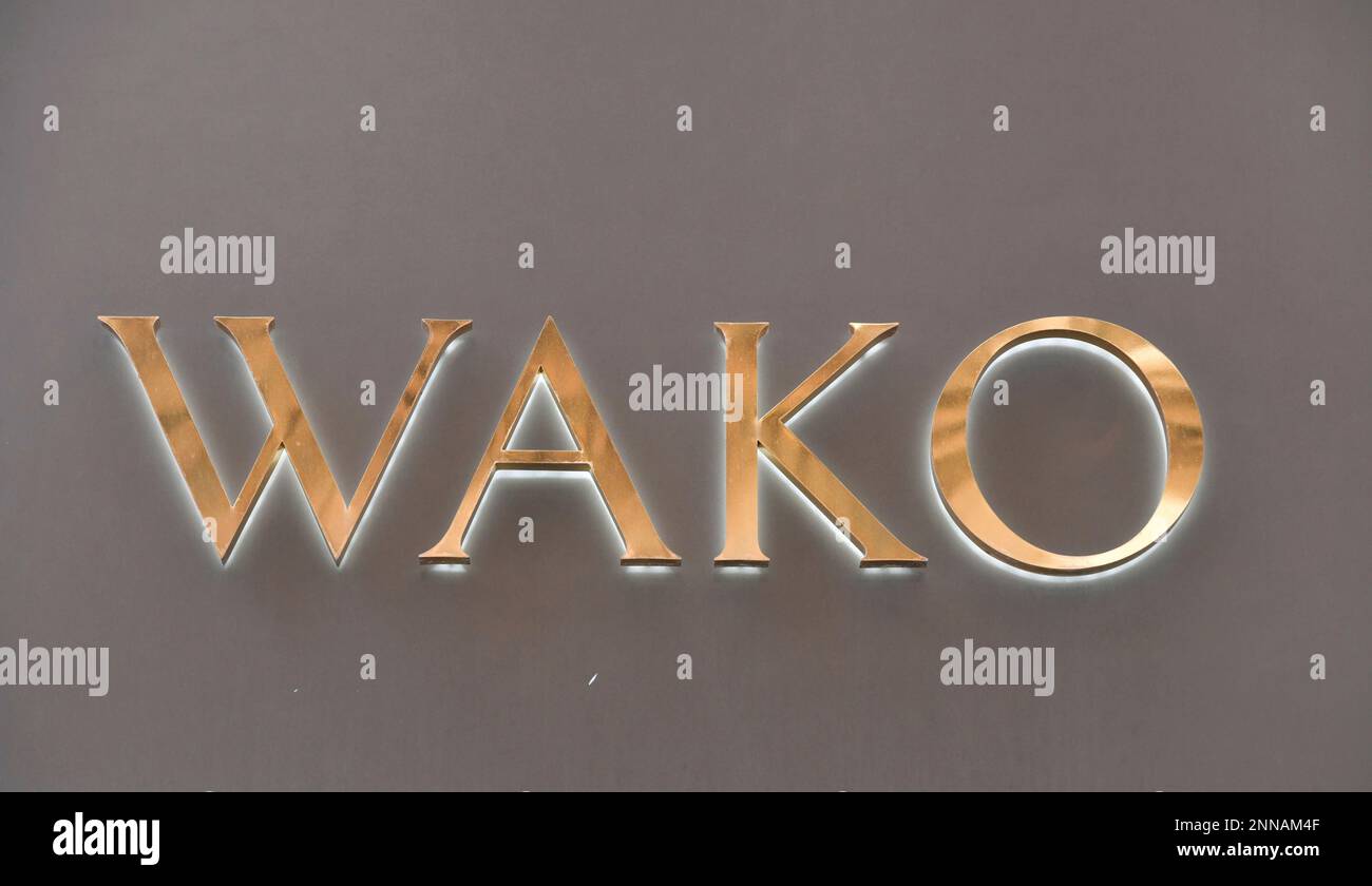 A picture taken on April 23, 2021 shows a logo of Wako, a commercial ...