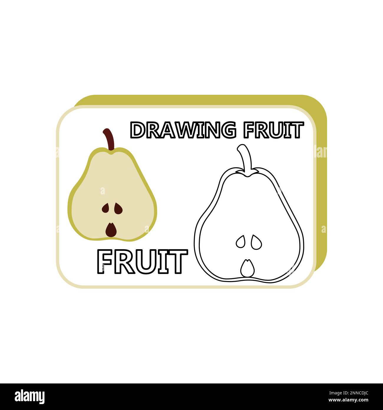 Page de coloriage simple. Poire drôle à colorer. Livre de coloriage ...