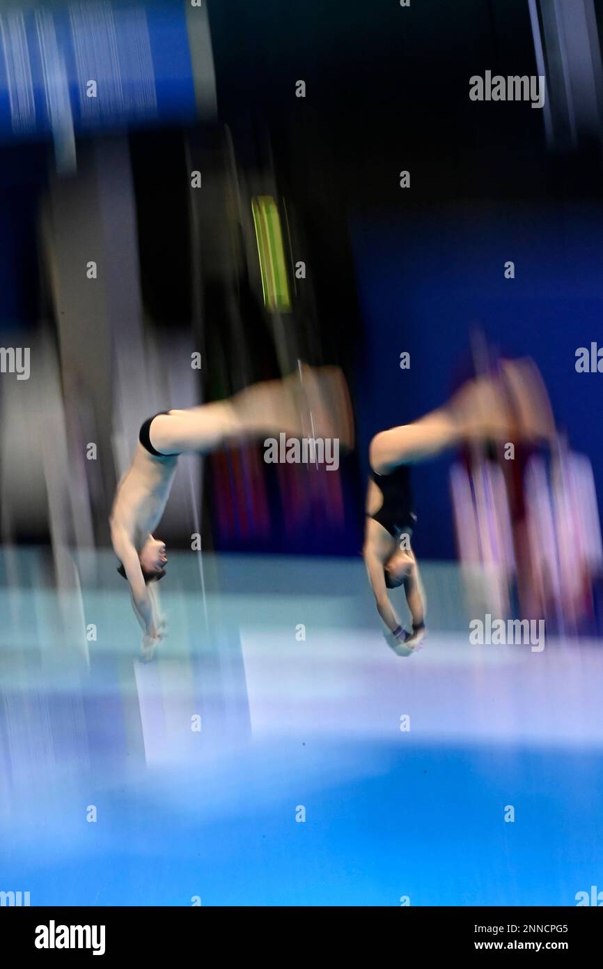 Noah Williams and Eden Cheng of Britain perform on 10m sychro platform ...