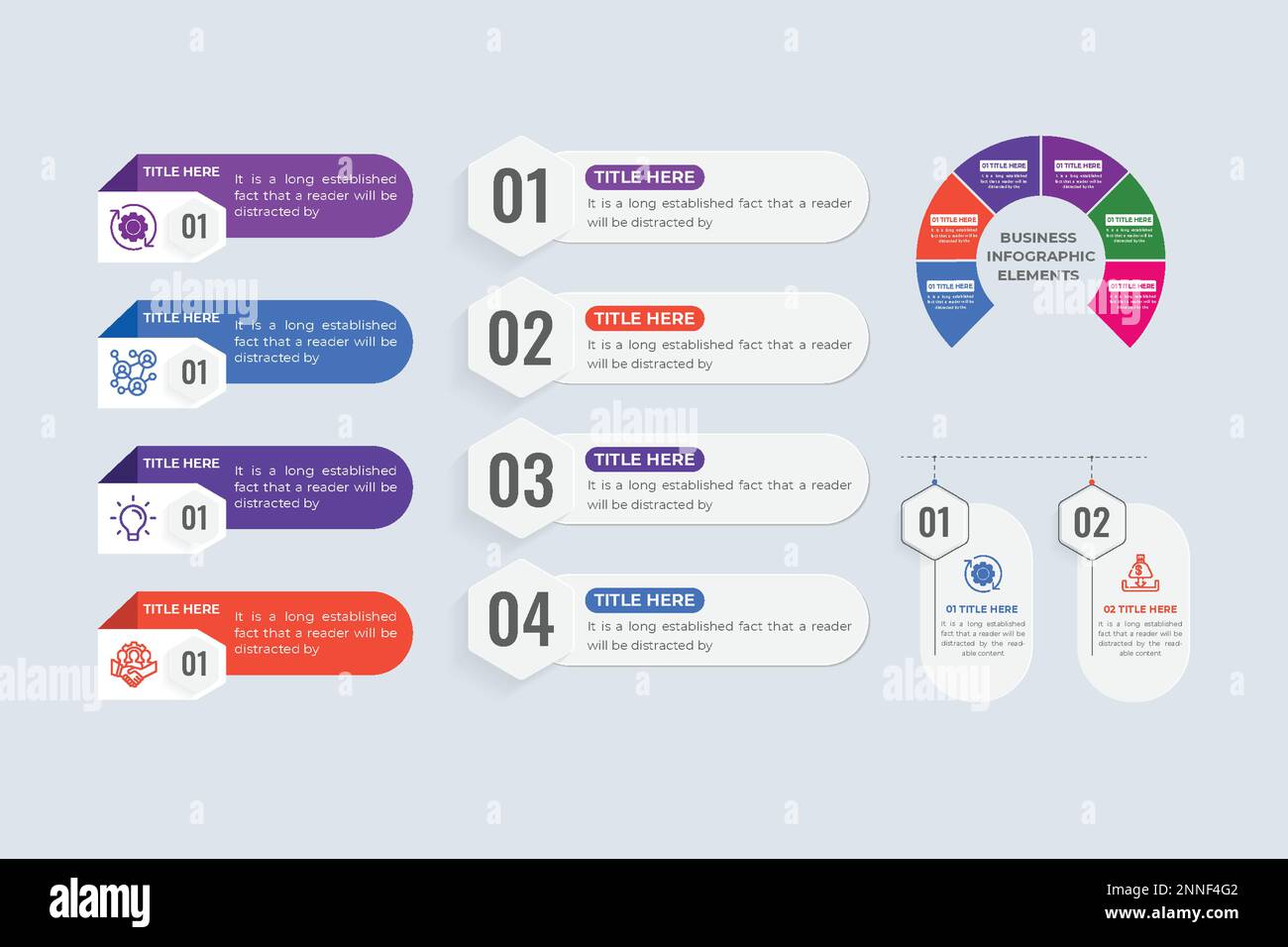 Collection d'infographies et de graphiques à secteurs avec étapes du ...