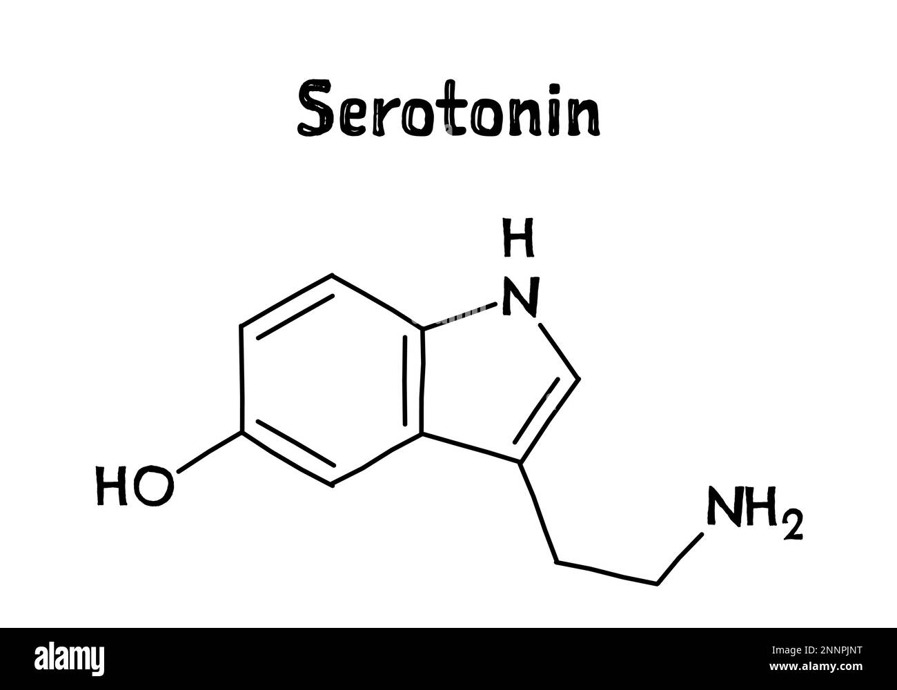 Structure moléculaire de la sérotonine. La sérotonine est un ...