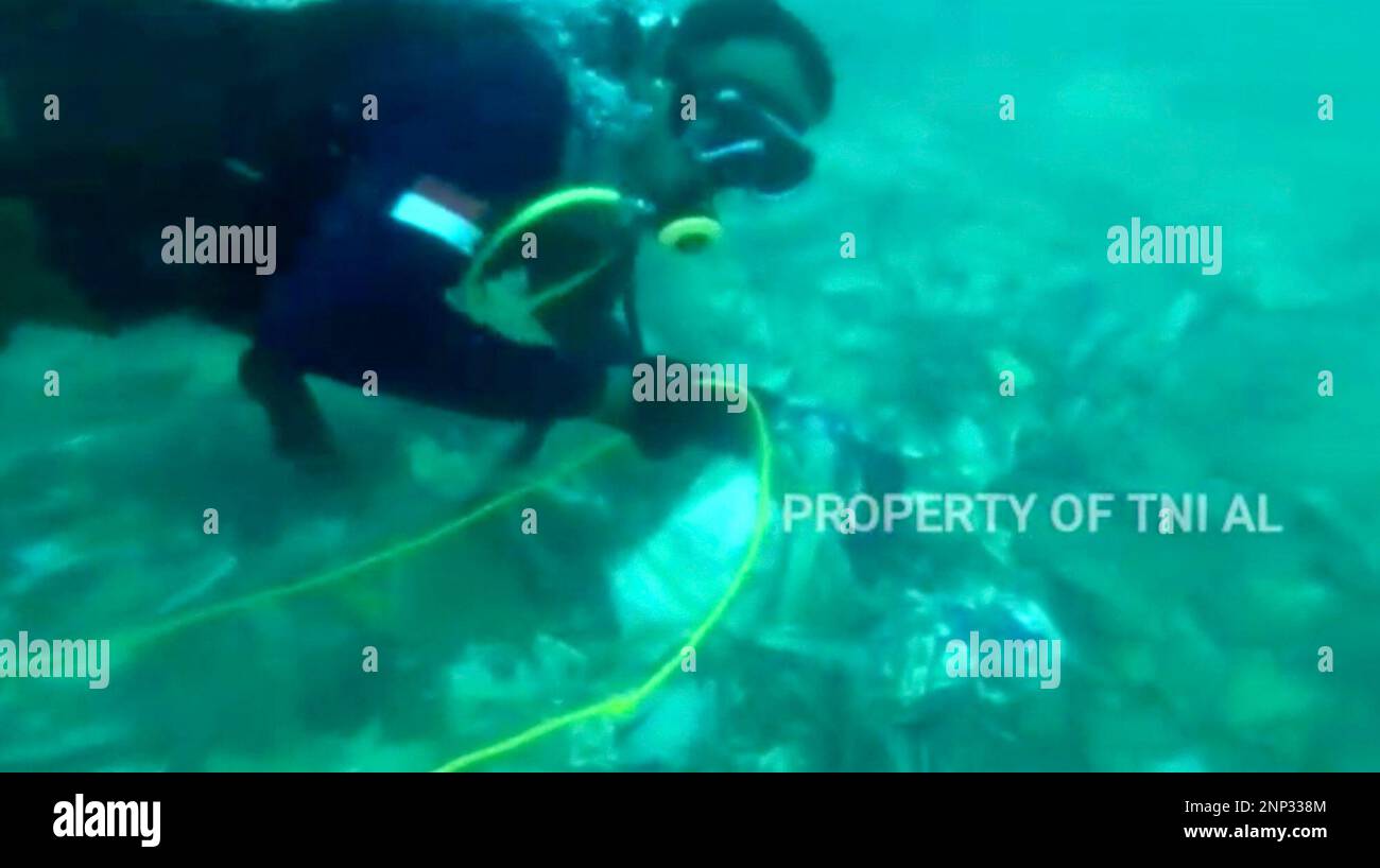 In this image made from undated video released by Indonesian Navy (TNI ...