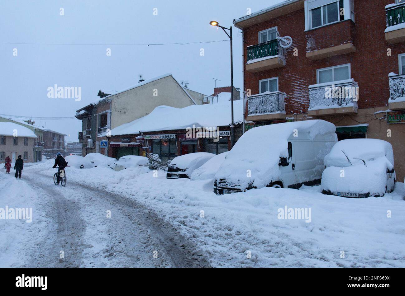 The municipality of Cerceda remains covered with snow after the passage ...