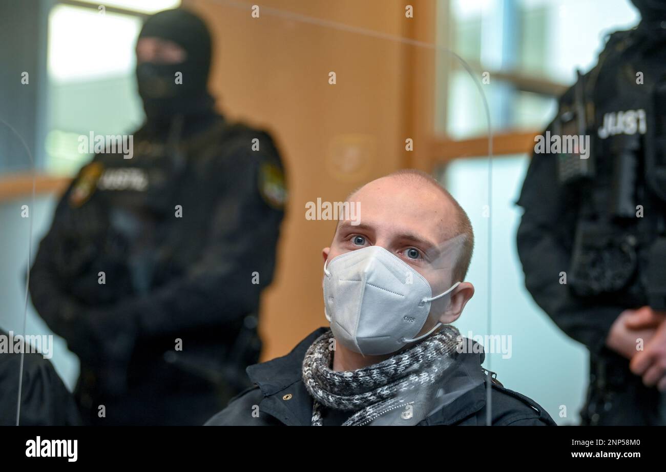 The defendant Stephan Balliet sits in the courtroom of the district ...