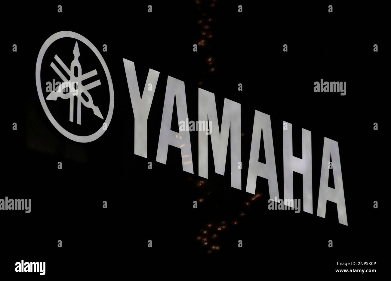 The logo of Yamaha Corporation is seen at Ginza district in Chuo Ward ...
