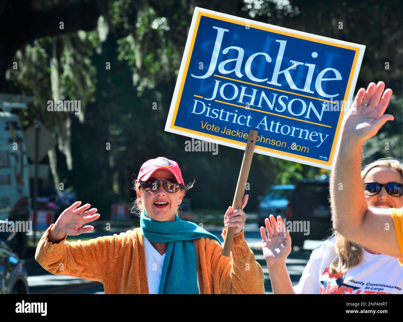 District Attorney Jackie Johnson campaigns for reelection on Tuesday ...