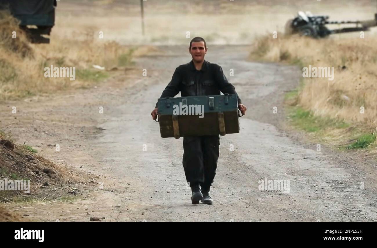 In this image taken from video released by Armenian Defense Ministry on ...