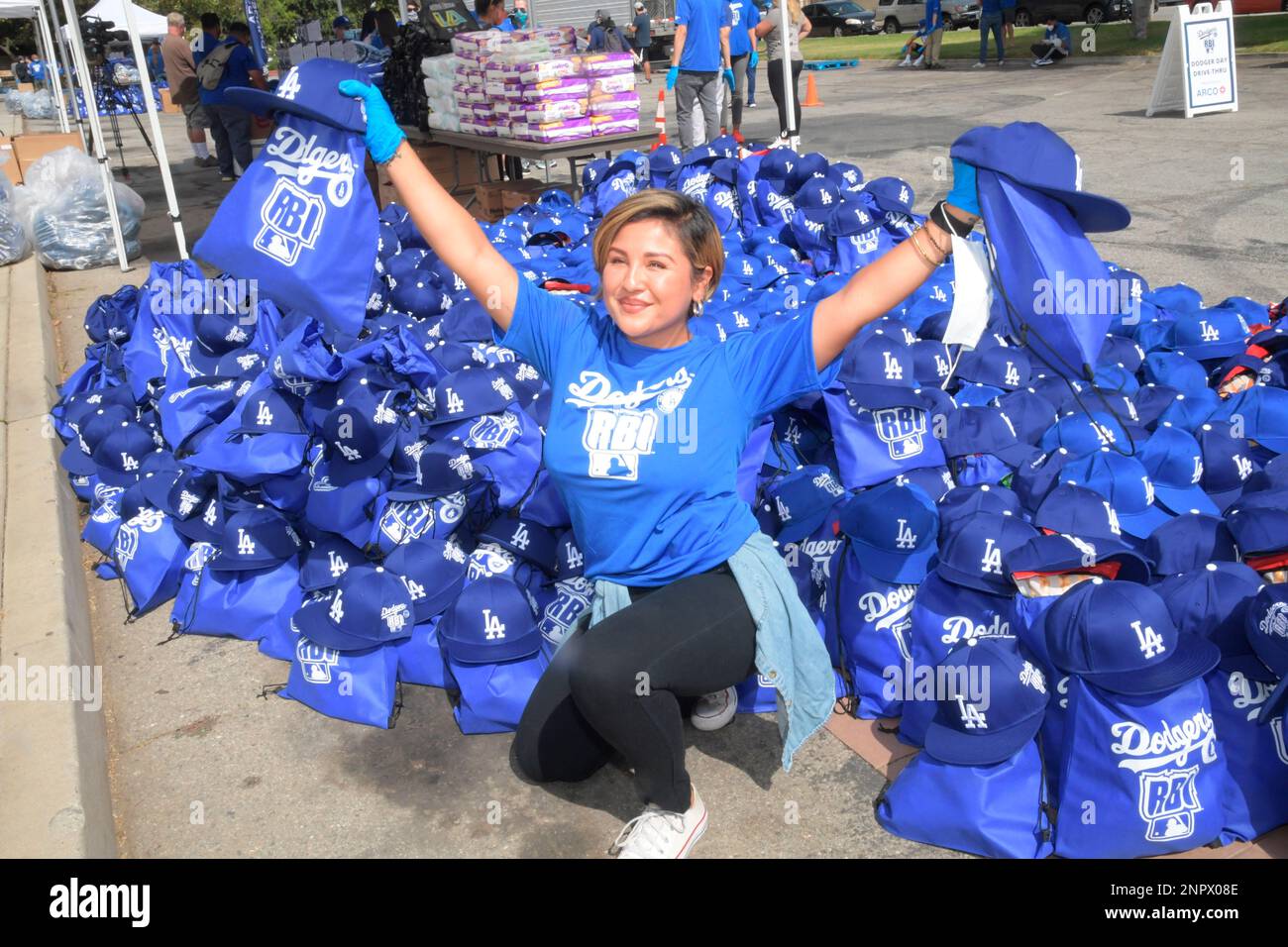 Netflix actress Annie Gonzalez poses at the Dodger Day Drive-Thru at ...