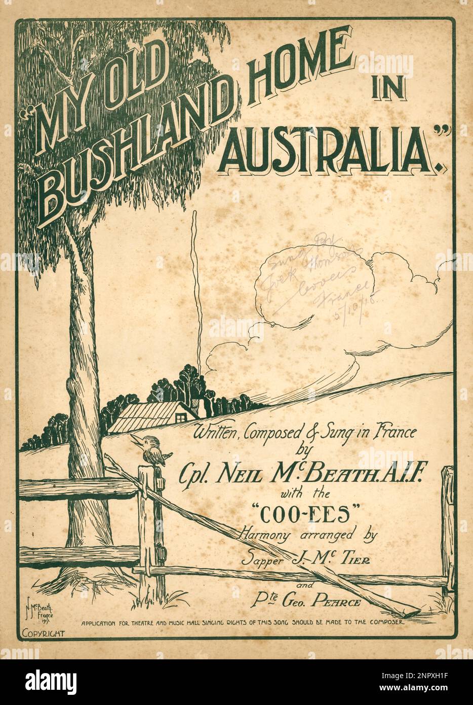 Partition de la chanson intitulée My Old bushland Home in Australia ...