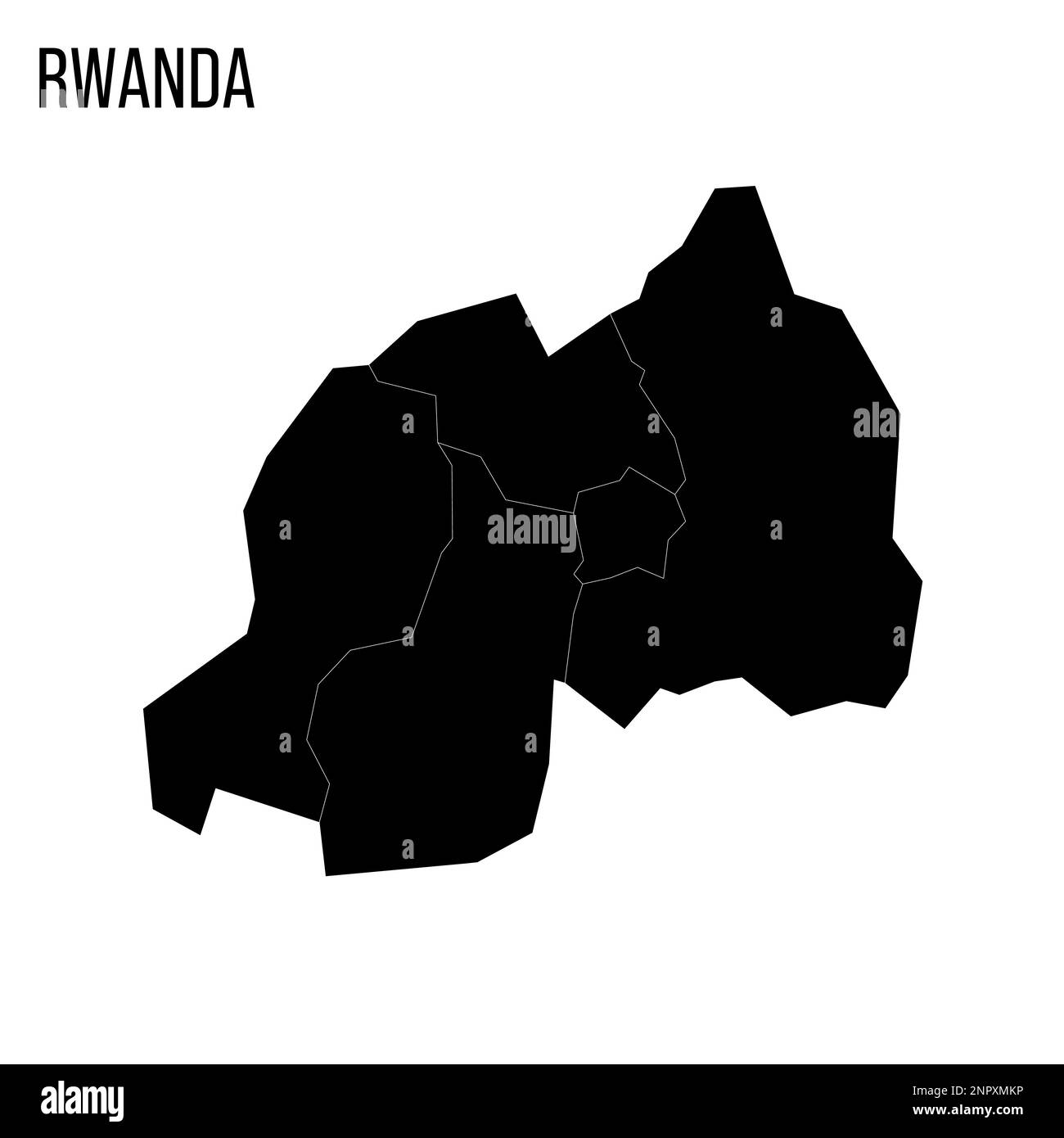 Rwanda carte politique des divisions administratives - provinces. Carte ...