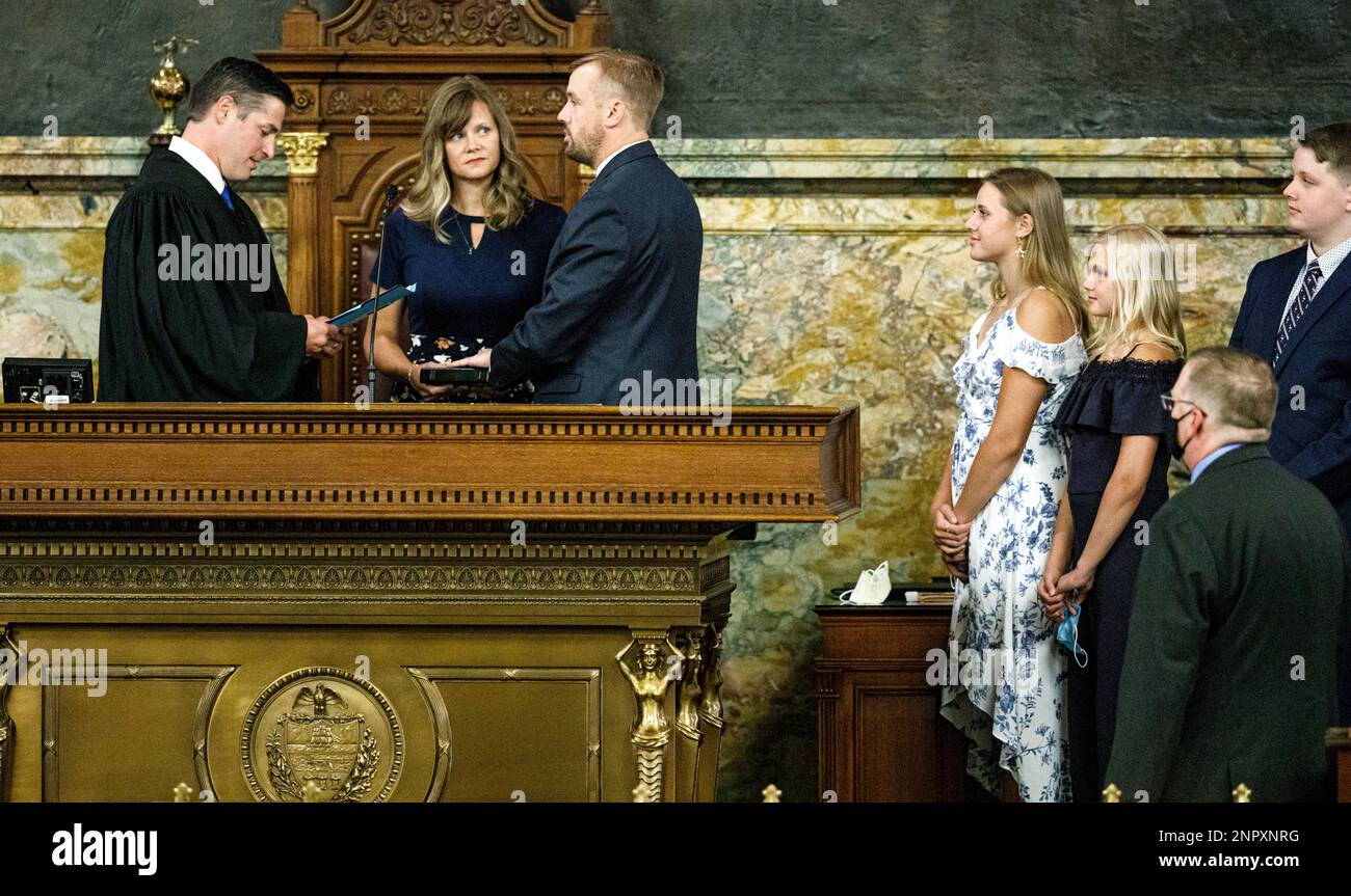 State Rep. Bryan Cutler, R-Lancaster County, is sworn in by Washington ...
