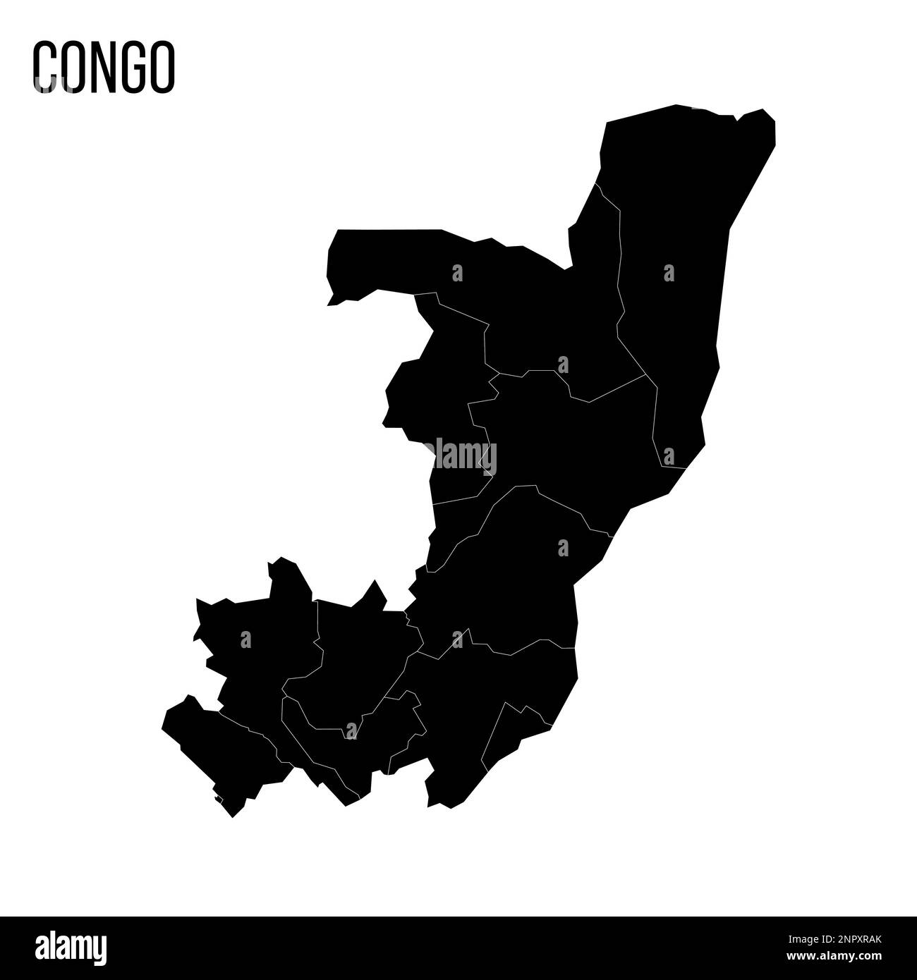 République du Congo carte politique des divisions administratives ...