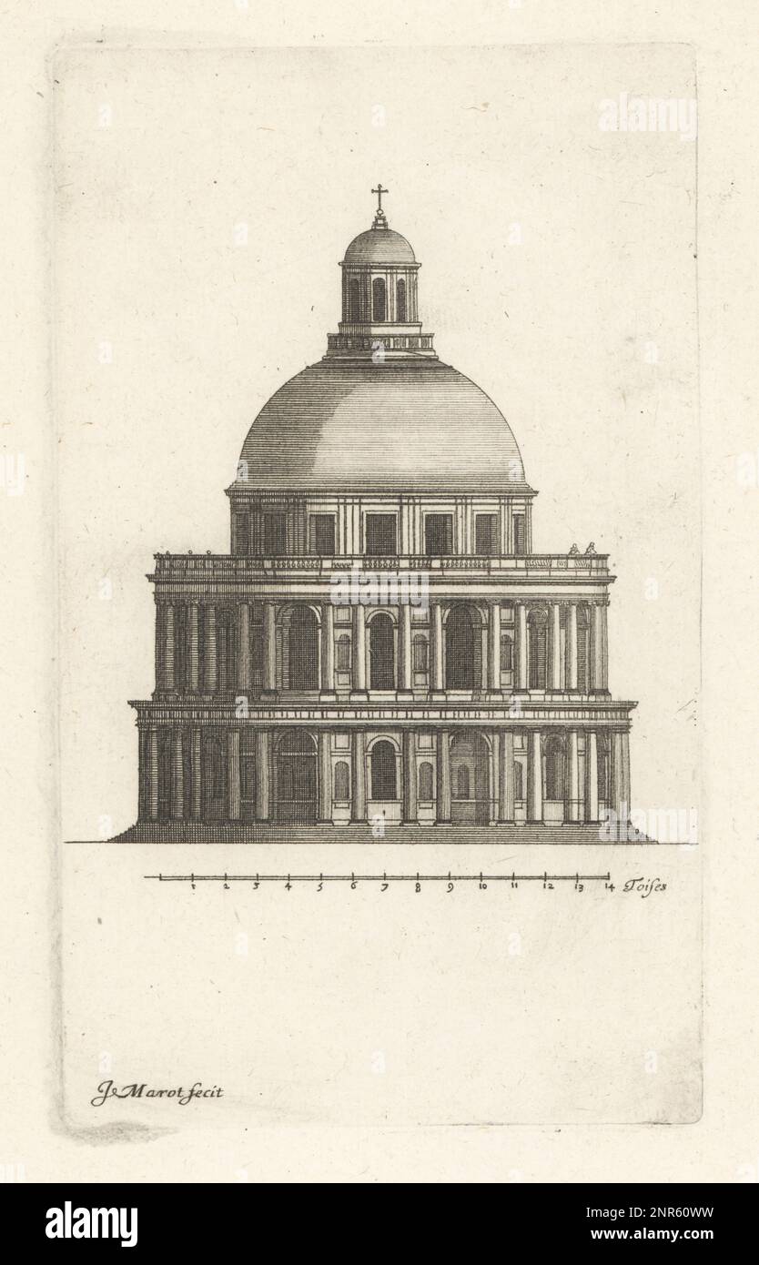 Élévation de l'extérieur du mausolée Valois à la basilique Saint-Denis ...