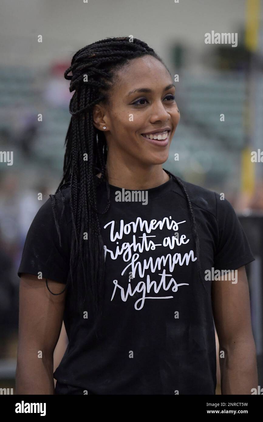 Megan Clark is introduced before the start of the elite women's ...