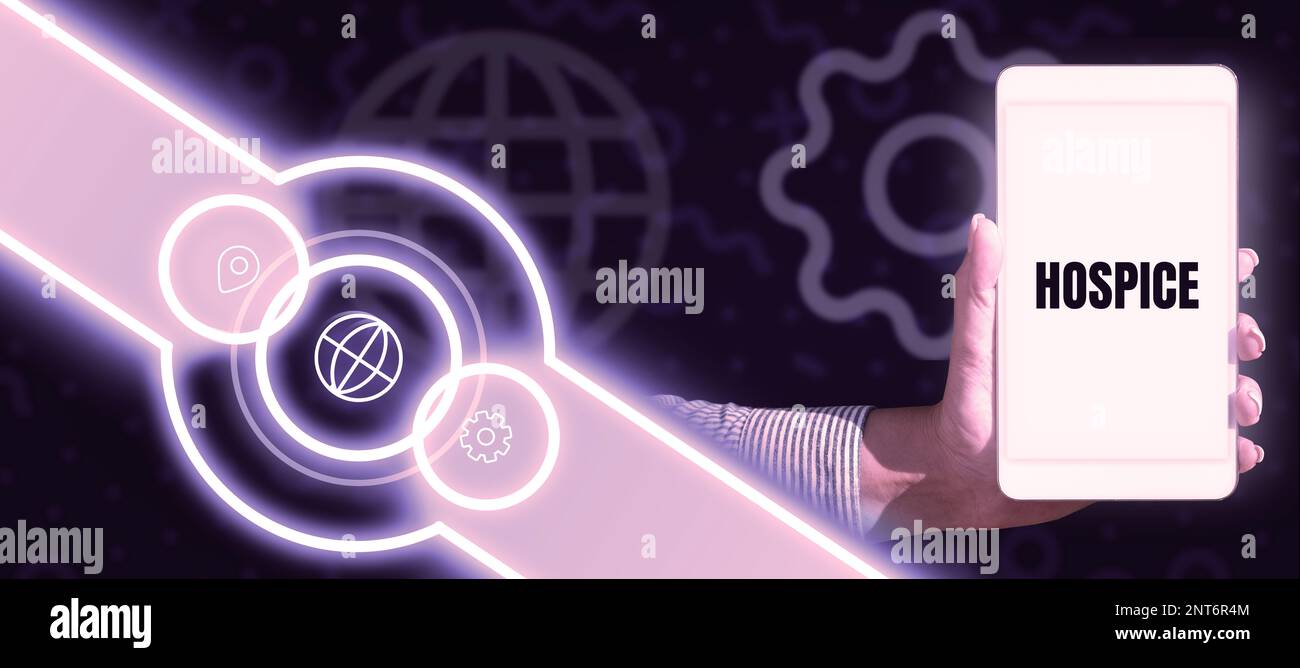 Légende conceptuelle Hospice. La vitrine d'affaires met l'accent sur la ...