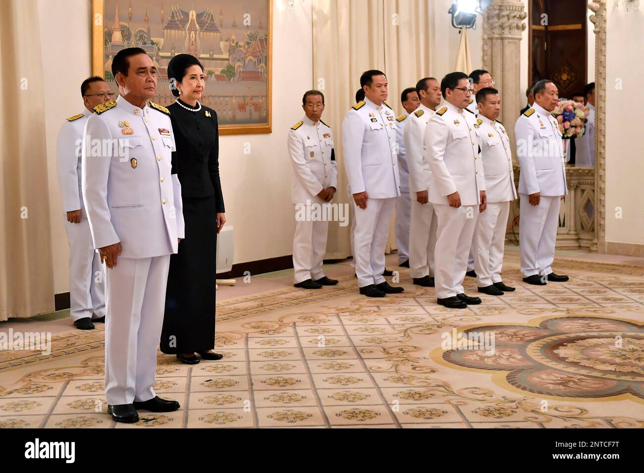 Prayuth Chan-ocha, left, and his wife Naraporn Chan-ocha, right, stand ...