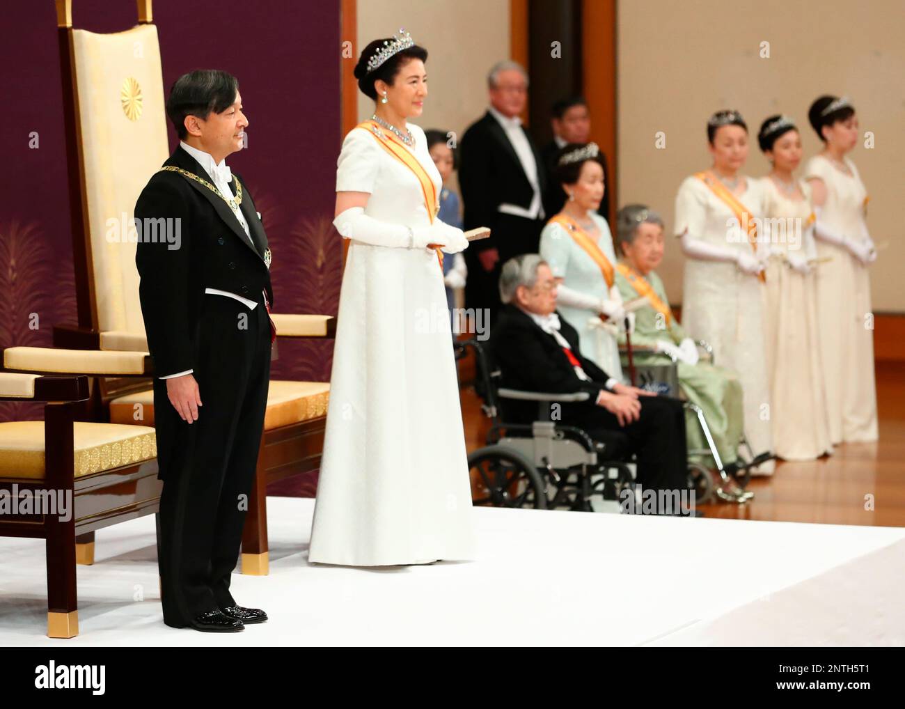 Japanese new Emperor Naruhito and Empress Masako attend his first ...
