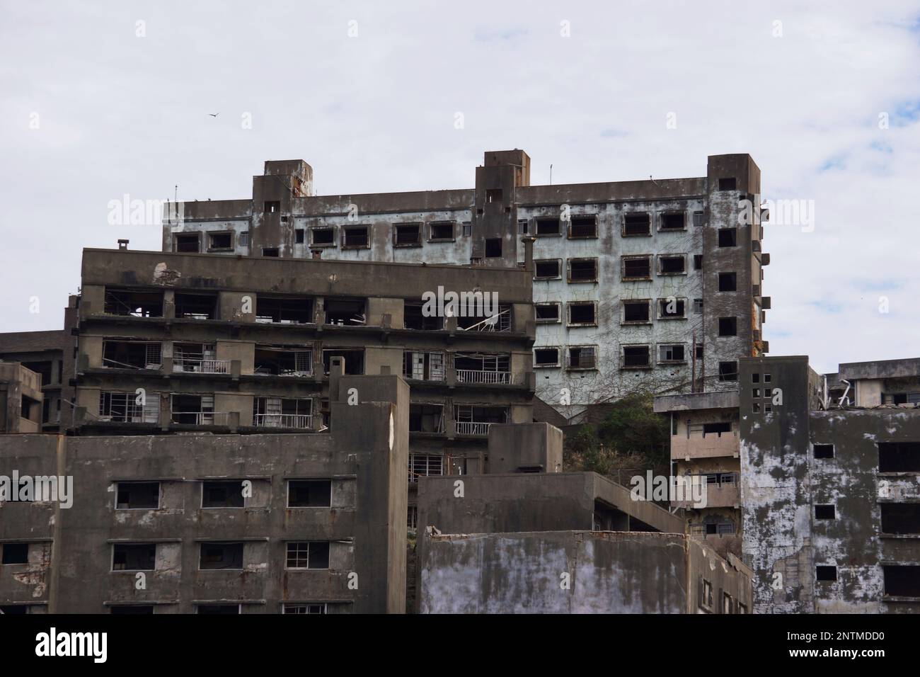 A picture taken on January 4, 2019 shows Hashima Island, another name ...