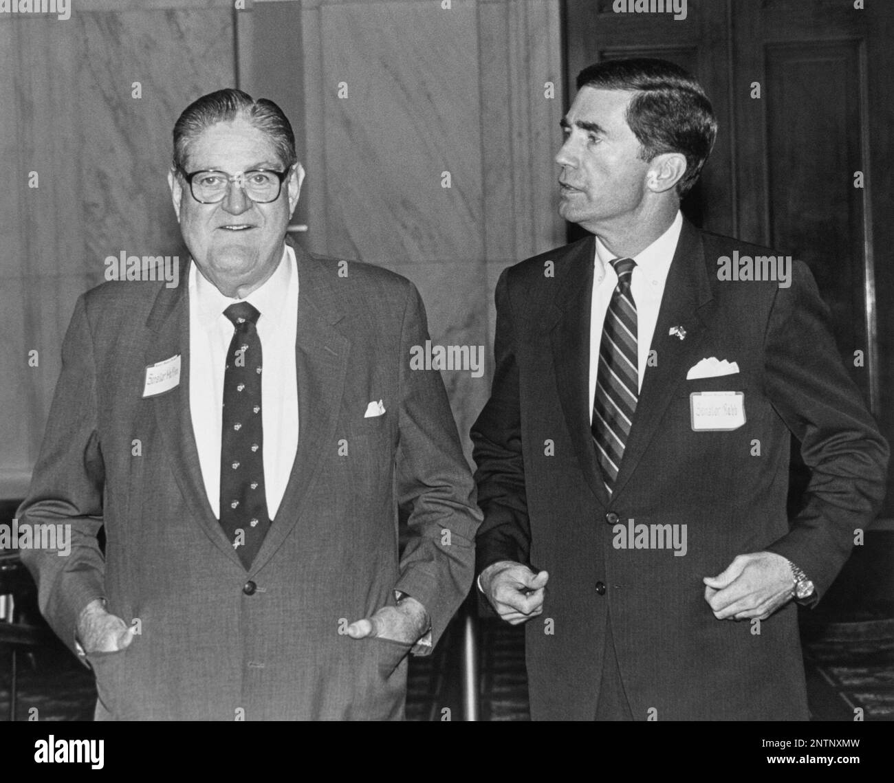 Sen. Howell Heflin, D-Ala. with Sen. Chuck Robb, D-Va., the oldest and ...