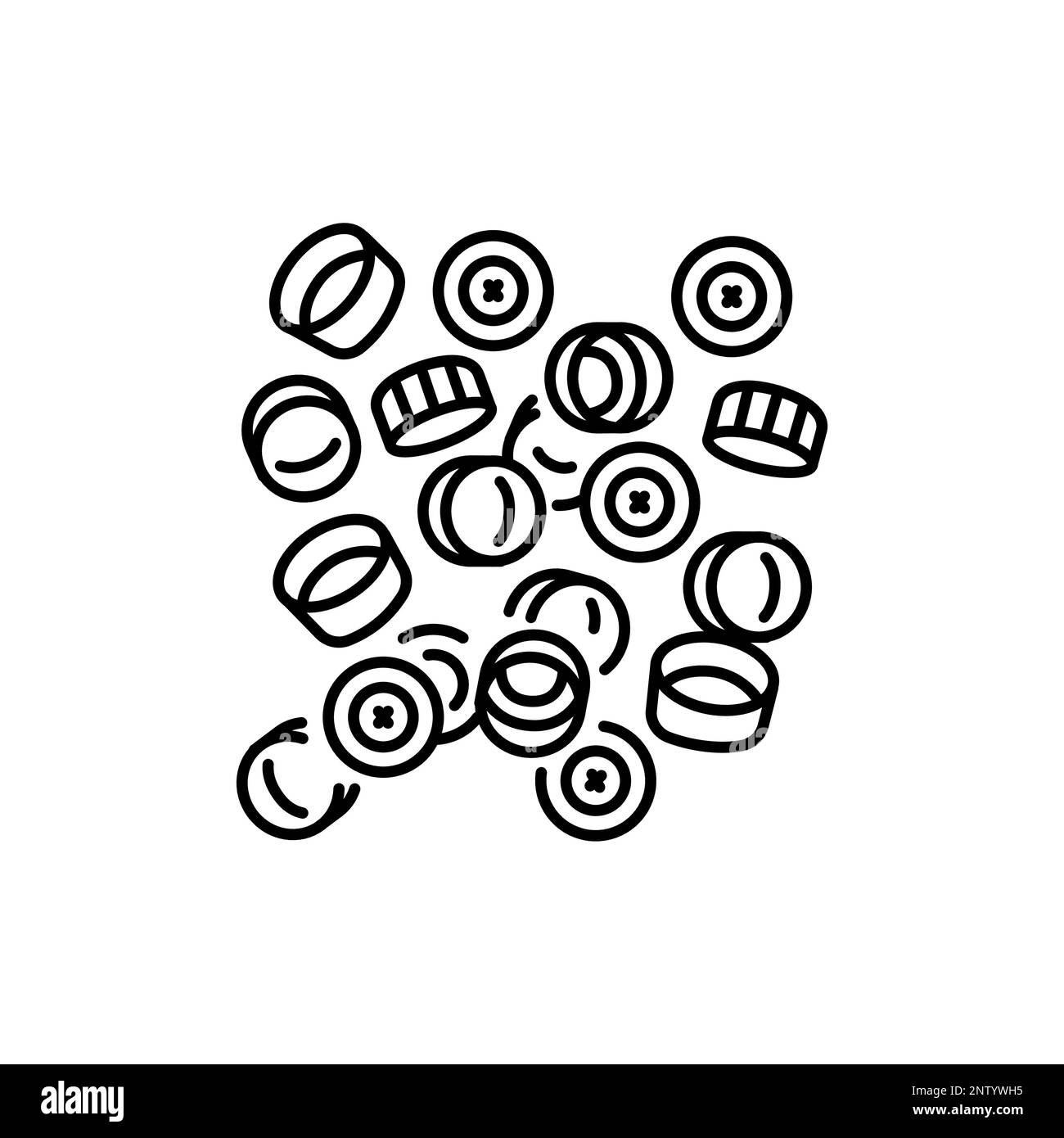 Icône de la ligne noire des bouchons de bouteille en plastique recyclé ...