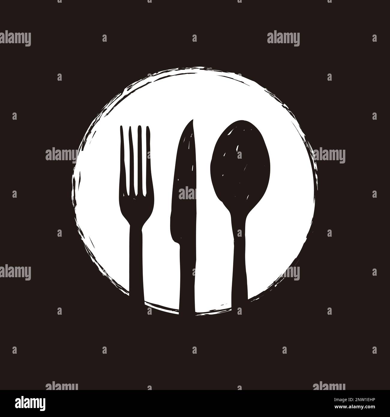 Cuisine emblématique au design noir et blanc. Ustensiles de cuisine ...