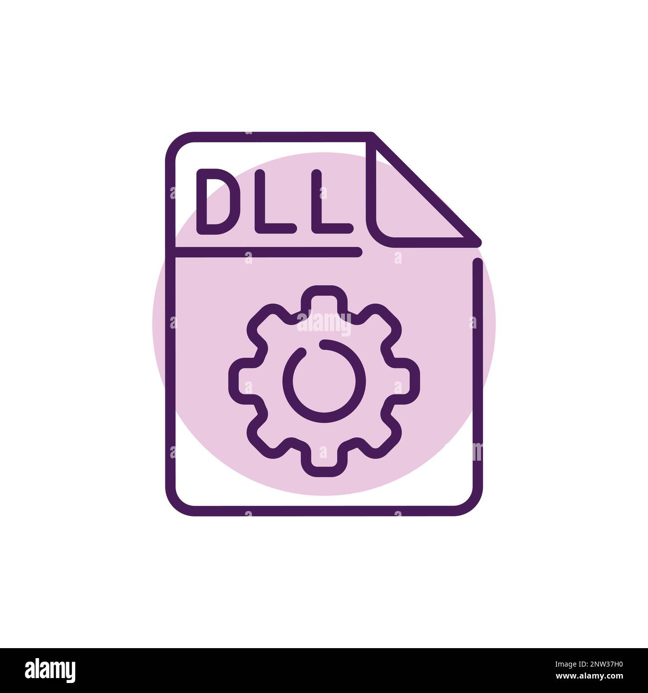 Dll file extension icon icon Banque d'images vectorielles - Alamy