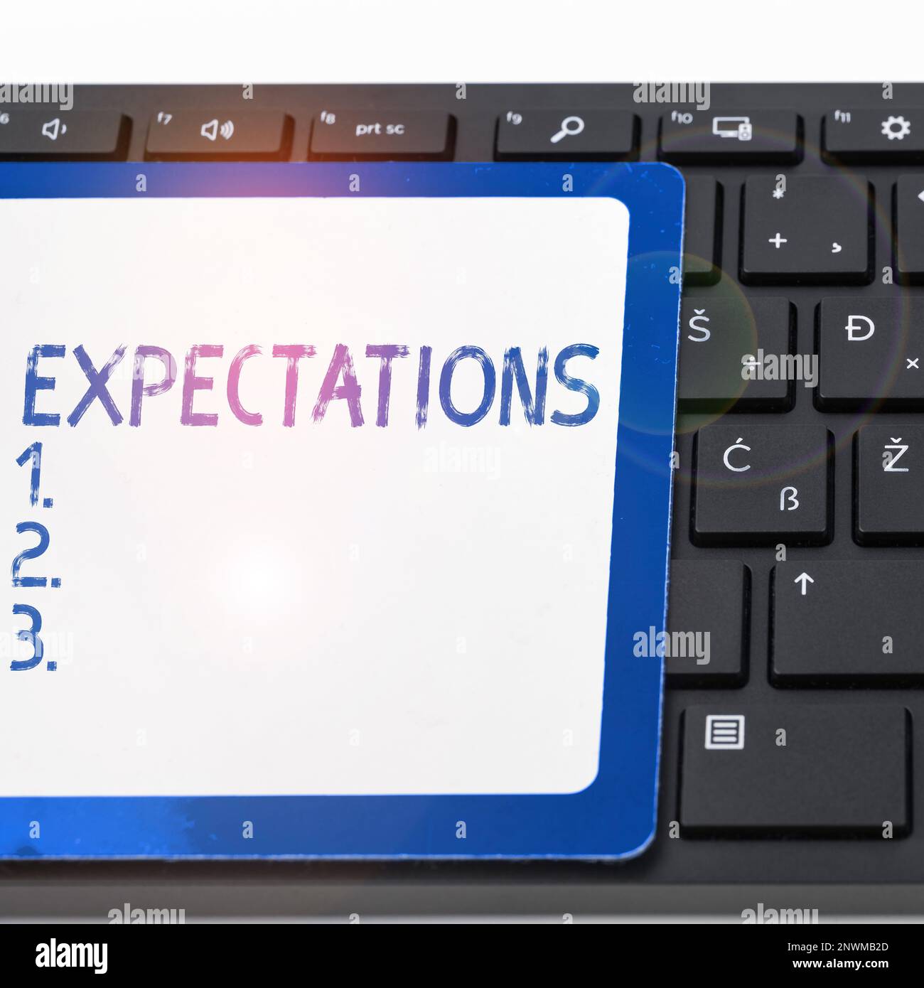 Affiche de texte montrant les attentes, photo conceptuelle forte ...