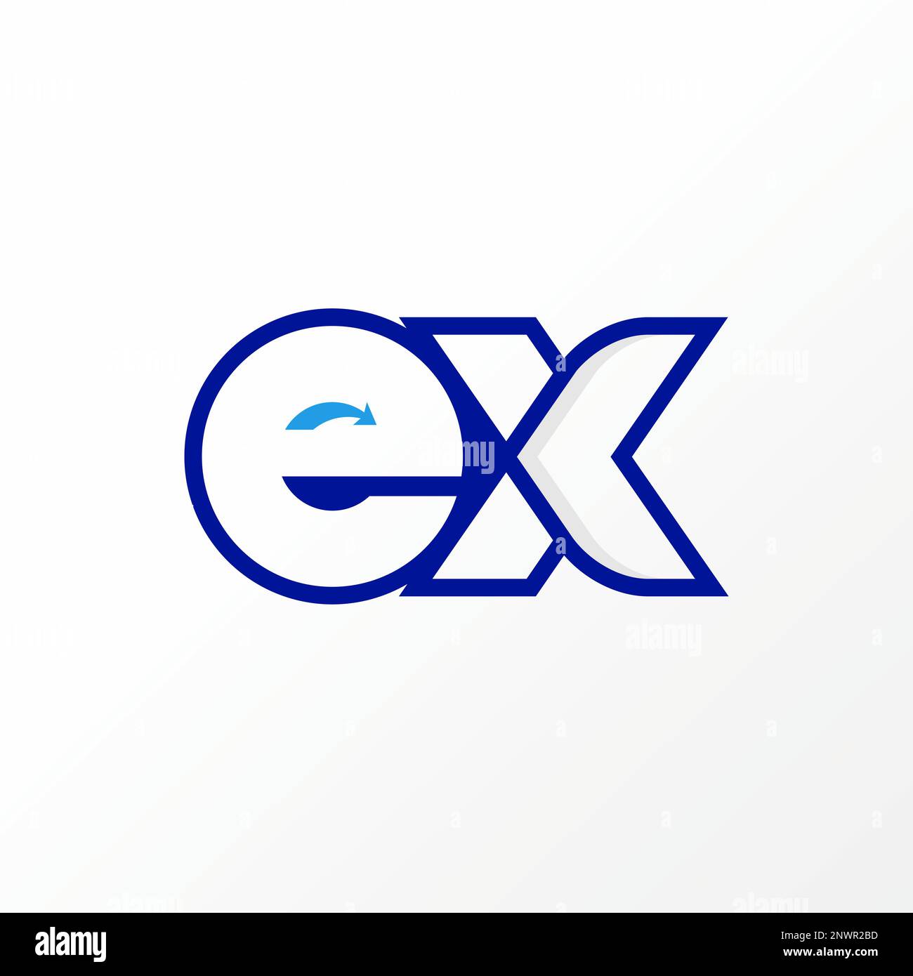 Lettre unique et simple ou mot EX sans serif police en connexion ou ...