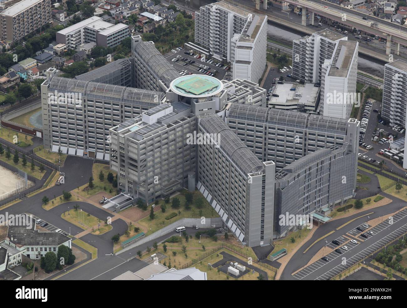 An aerial photo shows Tokyo Detention House in Katsushika Ward, Tokyo ...