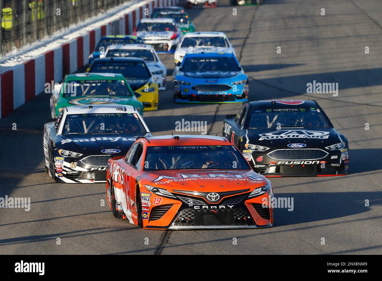 Daniel Suarez (19), Trevor Bayne (6) and Aric Almirola (10) during the ...
