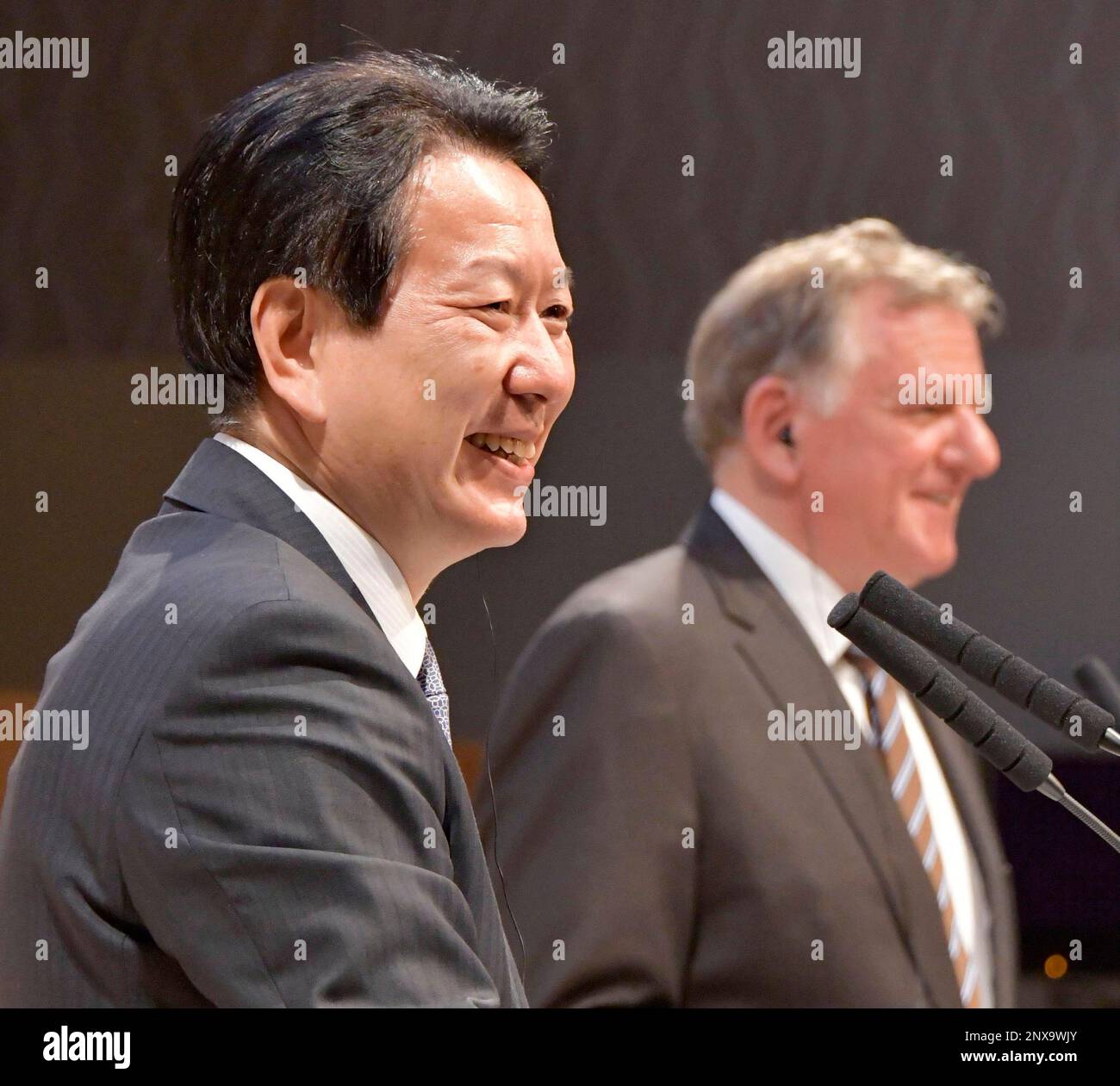Andreas Renschler, right, a board member at Volkswagen AG and CEO of ...