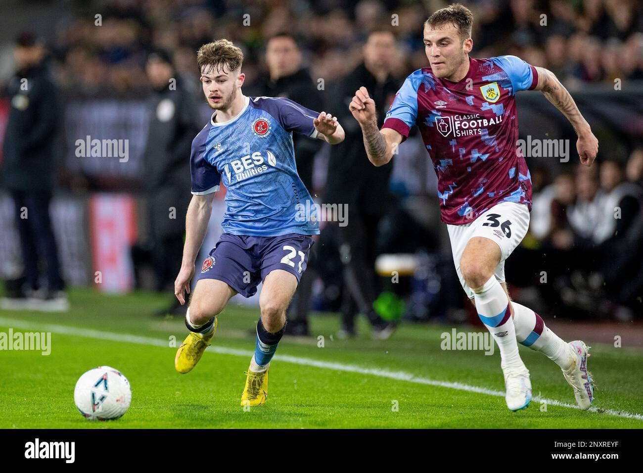 Burnley, Royaume-Uni. 1st mars 2023. Cian Hayes #21 de Fleetwood Town ...