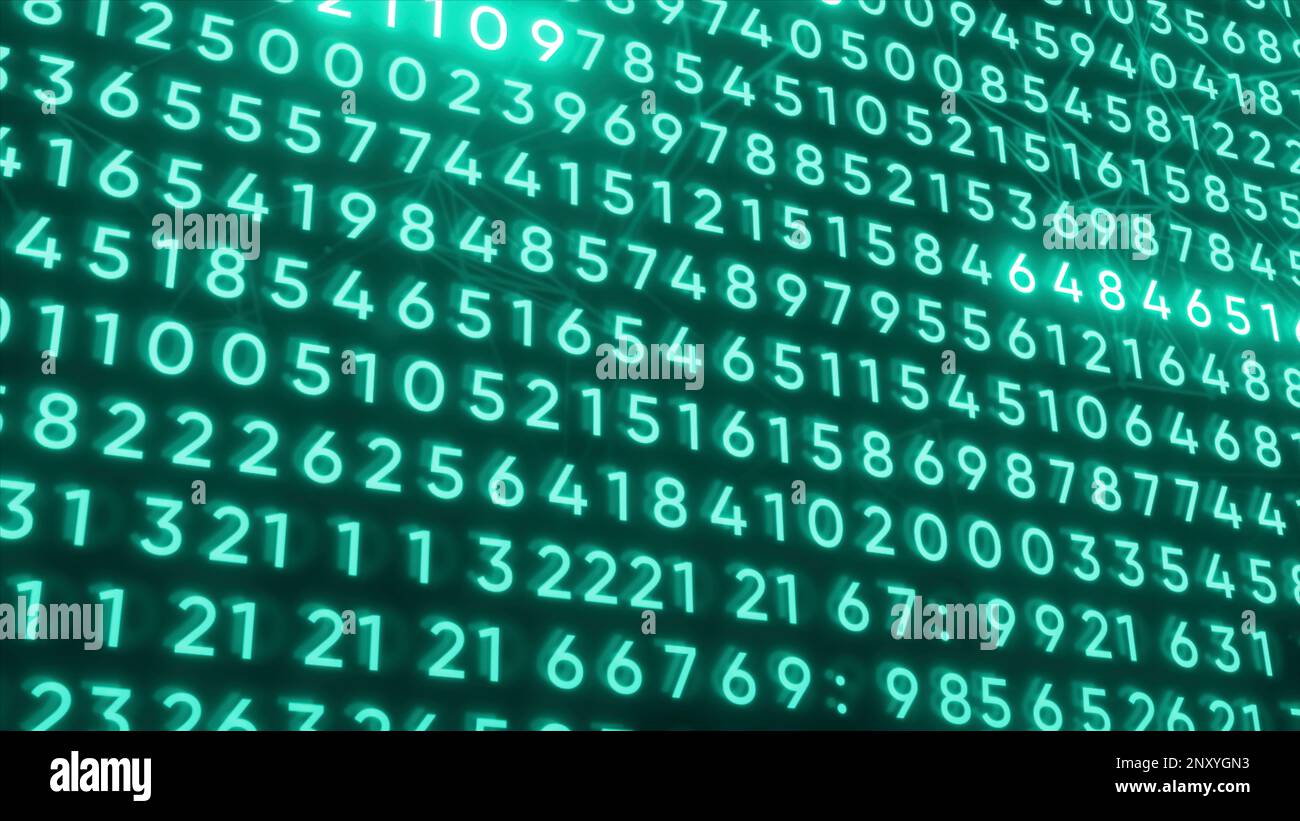 Arrière-plan de l'ensemble de chiffres avec en surbrillance. Mouvement ...