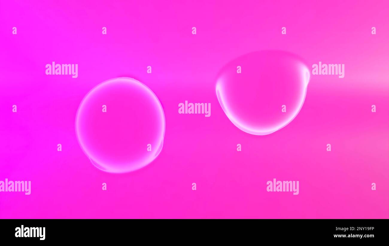 Arrière-plan bleu et rose avec bulles. Conception. Faire rouler des ...