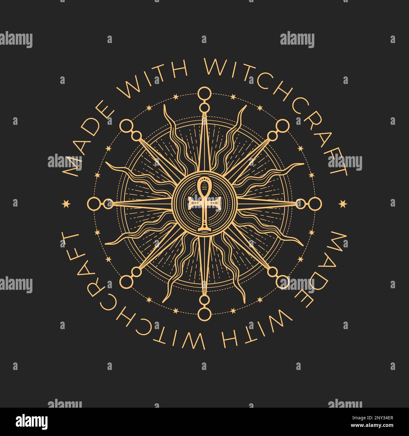 Occultisme et sorcellerie, icône magique. Ankh égyptien, astrologie du ...