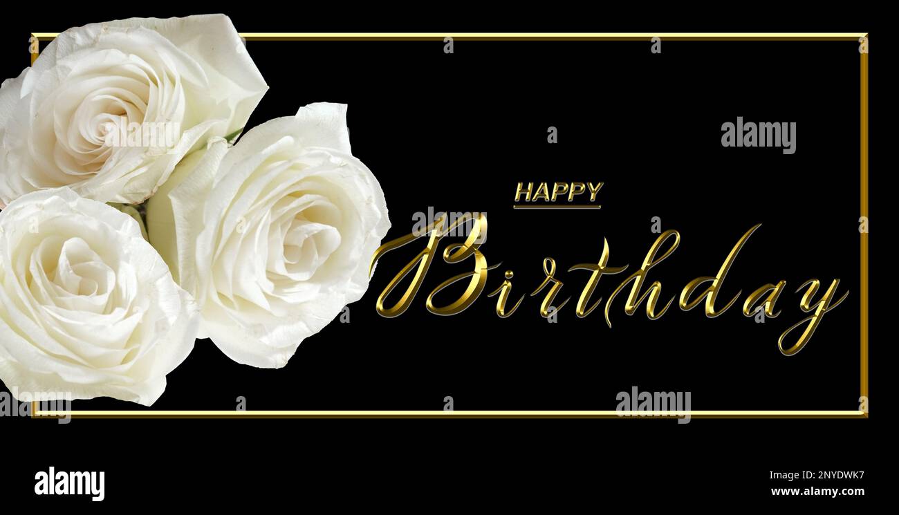 Carte de joyeux anniversaire avec des roses Banque de photographies et ...