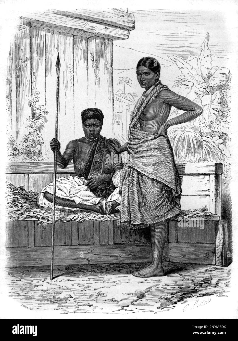 Couple de femmes ethniques, Malabar, Malabar ou Malapress, d'origine ...