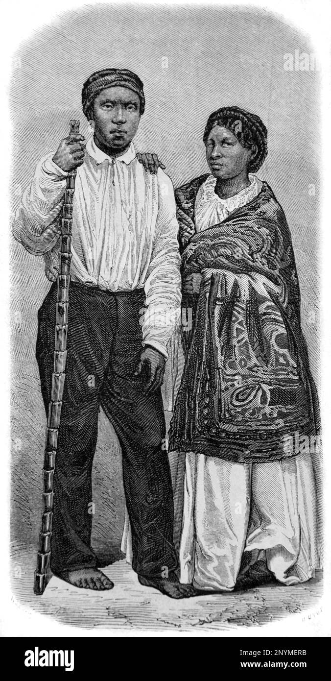 Habit traditionnel malgache Banque d'images noir et blanc - Alamy