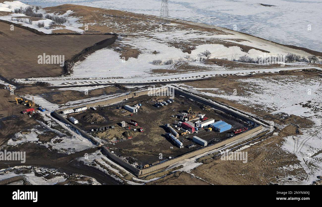 FILE- This Feb. 13, 2017, file aerial photo shows a site where the ...