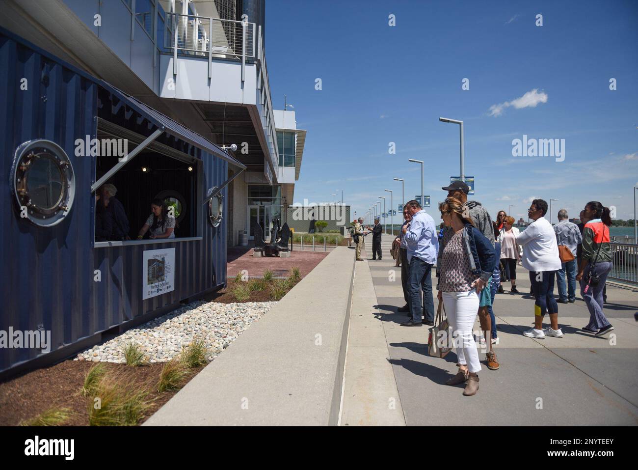 In this Monday, May 22, 2017 photo, People on Detroit's Riverfront ...