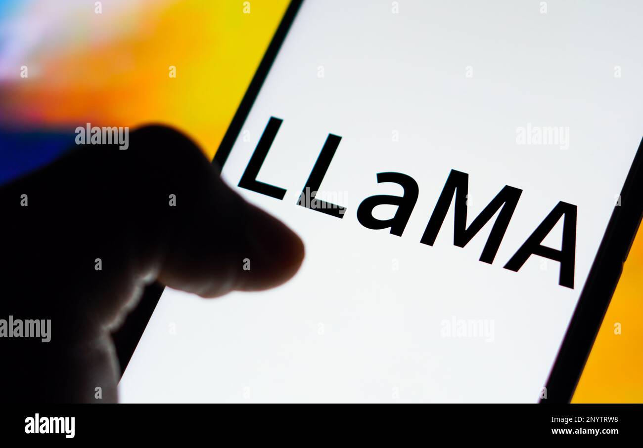 Dans cette illustration, le logo Llama (large Language Model Meta ai ...